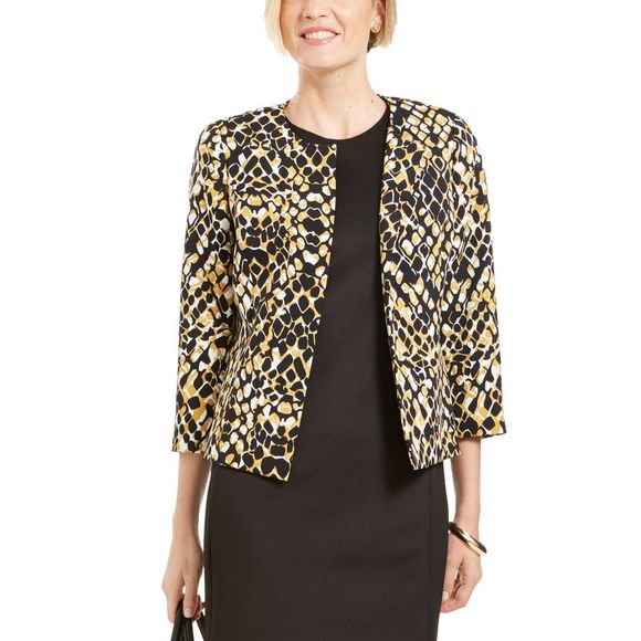 Kasper | Jackets & Coats | Kasper Womens Petite Openfront Animalprint ...